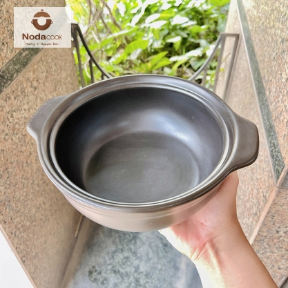 Nồi đất nấu bếp từ 1,2 lít (Đen) - NodaCook Bát Tràng